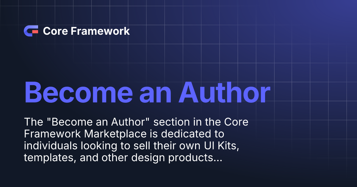 Become an Author | Core Framework
